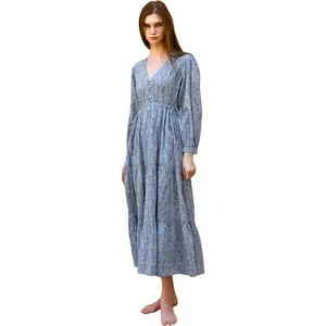 CQC LA Hand-printed Ashbury Dress - Grey - M/l