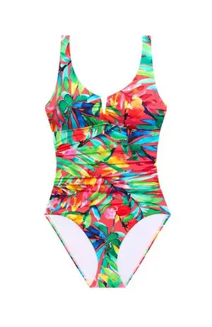 SHAPESOLVER Monroe Underwire One-piece Swimsuit - Cherry Grove