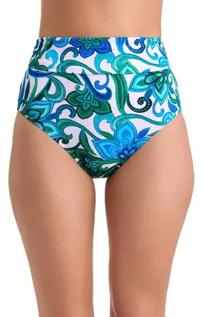 SHAPESOLVER Astrid High-waisted Swim Brief - Imperial Paisley