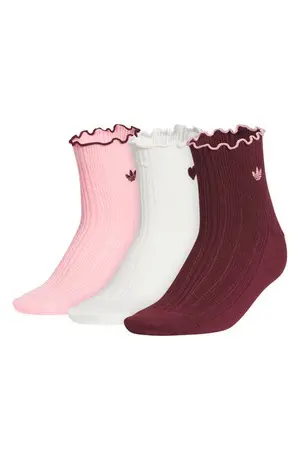 Adidas Gender Inclusive Valentines Assorted 3-pack Quarter Socks - Shadow Red/pink/off White