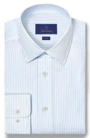 Men's David Donahue White Blue Shirts