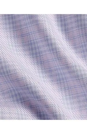 David Donahue Trim Fit Check Cotton Dobby Dress Shirt