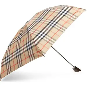 Burberry Check Compact Umbrella - Sand Ip Check