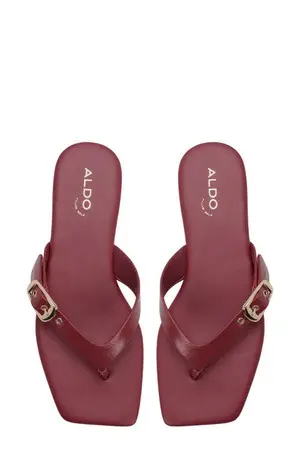 Aldo Leonnia Buckle Flip Flop - Medium Red
