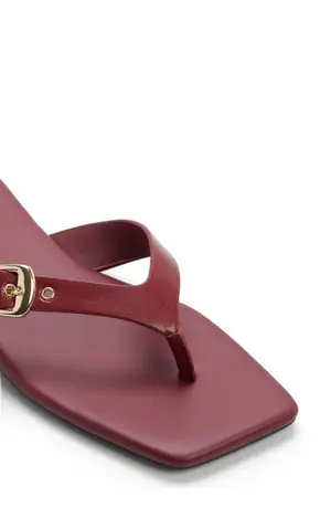 Aldo Leonnia Buckle Flip Flop - Medium Red
