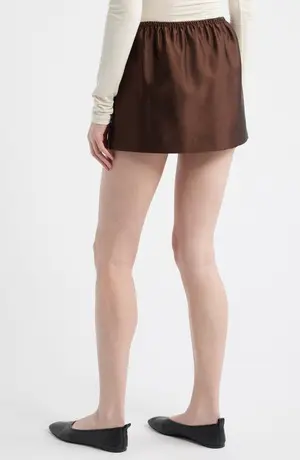 REFORMATION Elva Metallic Miniskirt - Cafe