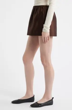 REFORMATION Elva Metallic Miniskirt - Cafe