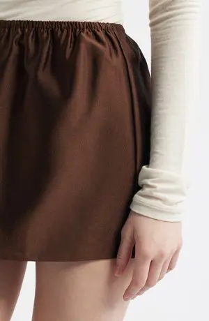 REFORMATION Elva Metallic Miniskirt - Cafe