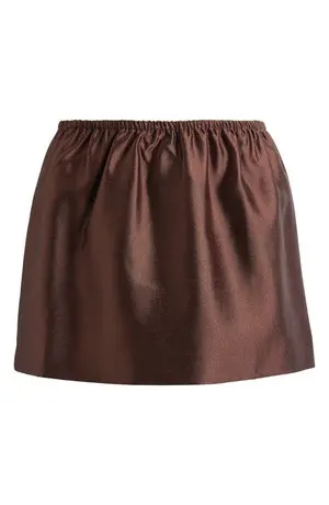 REFORMATION Elva Metallic Miniskirt - Cafe
