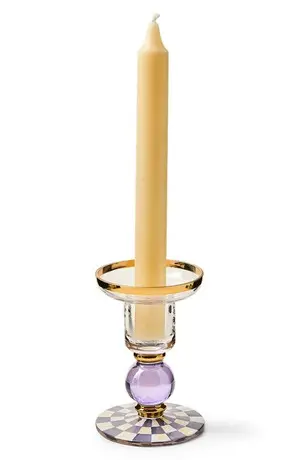 MACKENZIE-CHILDS Check Glass Candleholder
