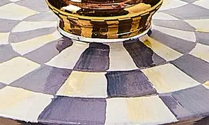 MACKENZIE-CHILDS Check Glass Candleholder
