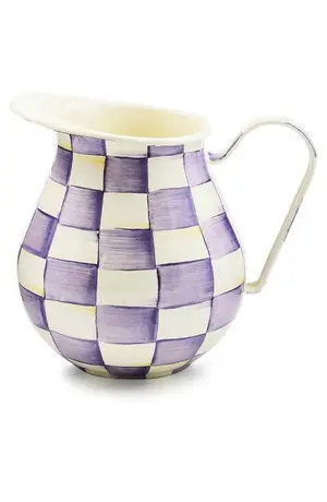 MACKENZIE-CHILDS Check Enameled Steel 3-quart Pitcher - Violet