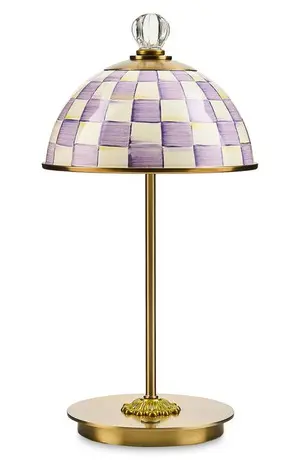 MACKENZIE-CHILDS Check Led Rechargeable Dome Table Lamp - Violet