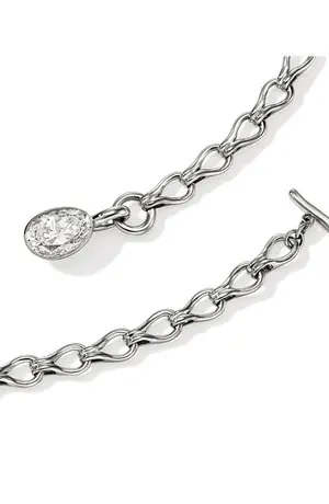 John Hardy Sterling Lab-grown Diamond Surf Link Necklace - Silver