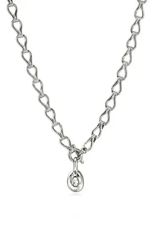 John Hardy Sterling Lab-grown Diamond Surf Link Necklace - Silver