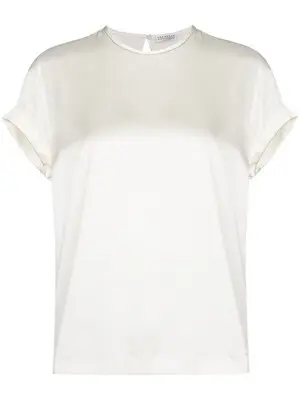 Brunello Cucinelli Silk Top - White