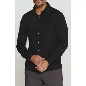 7 Diamonds Aldridge Knit Button-up Shirt - Black