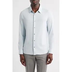 7 Diamonds Aldridge Knit Button-up Shirt - Ice Blue