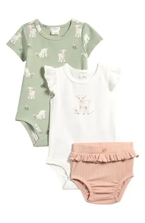 PETIT LEM Little Lambs Bodysuits & Shorts Set