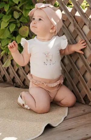 PETIT LEM Little Lambs Bodysuits & Shorts Set