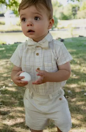 PETIT LEM Bodysuit, Shorts And Bow Tie Set
