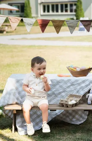 PETIT LEM Bodysuit, Shorts And Bow Tie Set