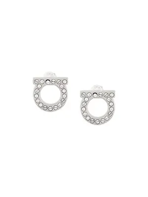 FERRAGAMO Gancini Stud Earrings - Silver