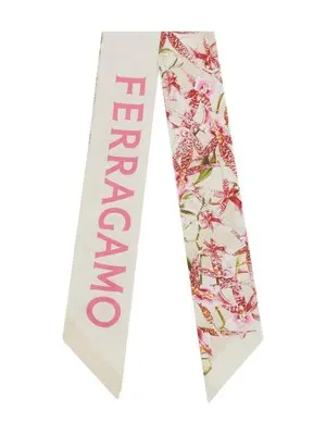 FERRAGAMO Printed Silk Foulard - Pink