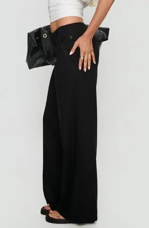 Princess Polly Pedra Wide Leg Pants - Black
