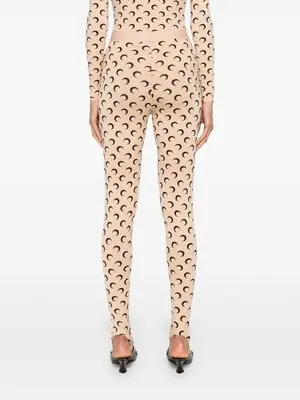 MARINE SERRE Moon Stirrup Leggings - Beige