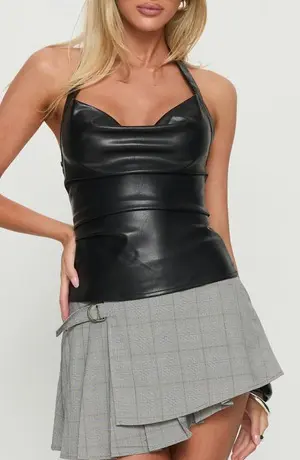 Princess Polly Faux Leather Halter Top