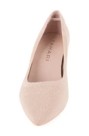 Tahari Pointed Cap Toe Pump - Natural