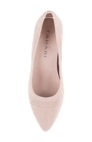 Tahari Pointed Cap Toe Pump - Natural