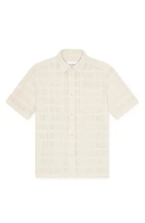 LES DEUX Charlie Short Sleeve Button-up Shirt - Ivory