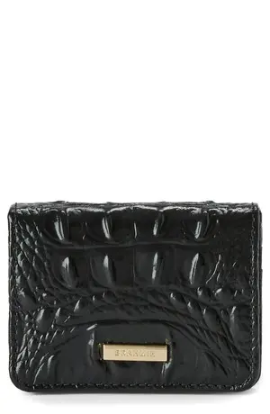 Brahmin Clementine Embossed Leather Card Case - Black