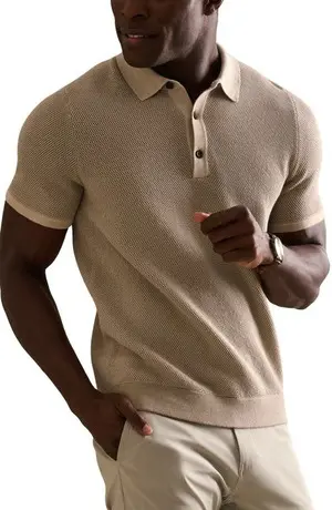 RHONE Mercer Knit Polo - Bone