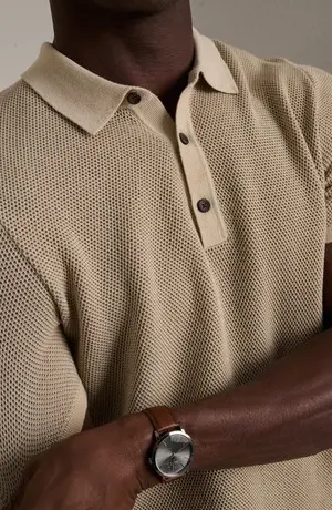 RHONE Mercer Knit Polo - Bone