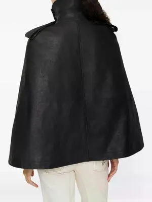 Burberry Leather Cape With Throat Latch And Epaulettes