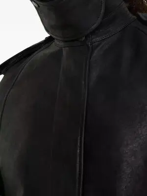 Burberry Leather Cape With Throat Latch And Epaulettes