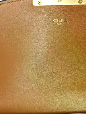Celine Triomphe Teen Crossbody Bag In Canvas And Leather - Brown