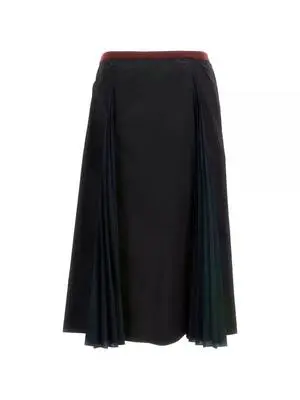 Plan C Pleated A-line Midi Skirt