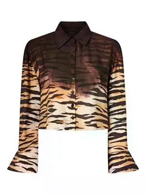 Pinko Tiger-print Cropped Top