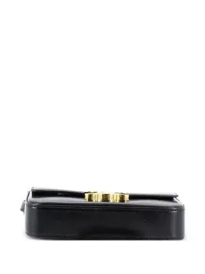 Celine Triomphe East-west Smooth Calfskin Shoulder Bag - Black