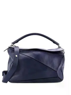 Loewe Puzzle Leather Large Satchel - Blue