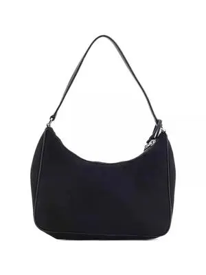 Prada Re-edition 2005 Tessuto With Saffiano Leather Mini Hobo Bag - Black