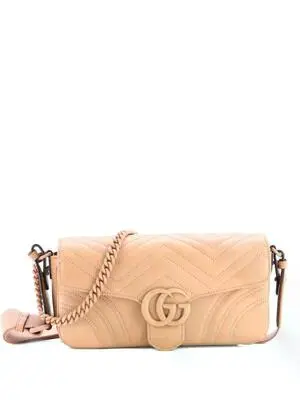 Gucci Gg Marmont Monochrome Flap Bag - Neutrals