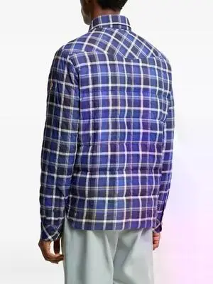 Moncler Gelt Plaid Quilted Jacket - Blue
