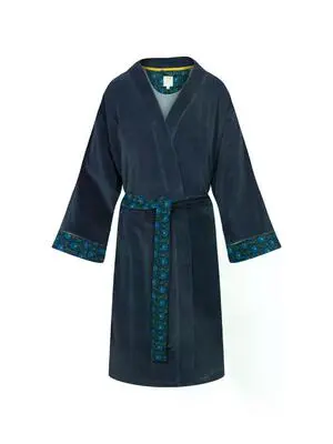 PIP STUDIO Floral-print Belted Robe - Blue