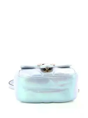 Gucci Gg Marmont Chevron Iridescent Leather Mini Shoulder Bag - Metallic