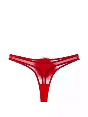 GILDA & PEARL Feathered Silk Thong - Red